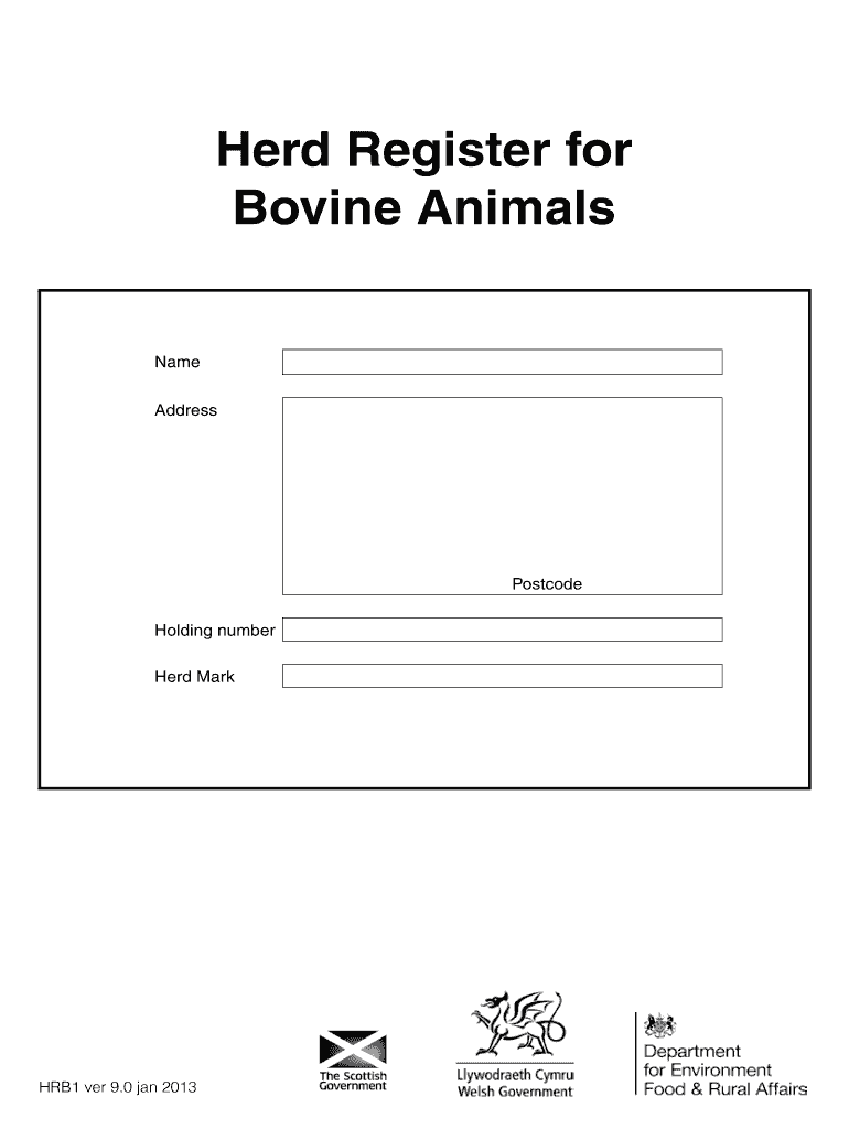Fillable Online Herd Register for Fax Email Print - pdfFiller
