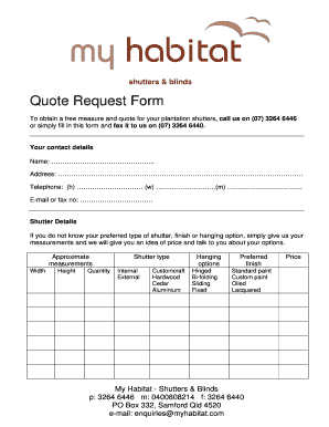 Fillable Online Quote request individual form - MyWork Fax Email Print ...