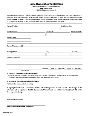 Fillable Online Home Ownership Verification - mhaohiogov Fax Email ...