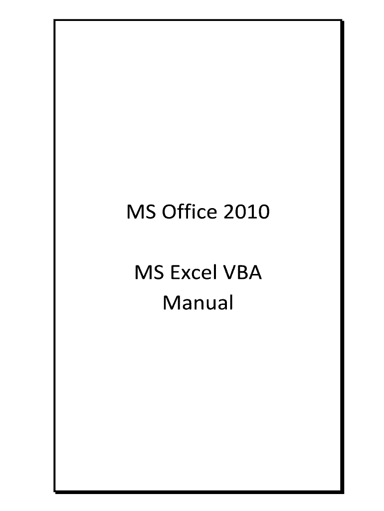 Fillable Online MS Excel VBA Fax Email Print - pdfFiller