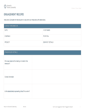 Fillable Online nbs EngagEmEnt REcoRd - nbsnet Fax Email Print - pdfFiller