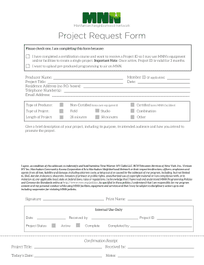 Fillable Online mnn Project Request Form WORKING - mnnorg Fax Email ...