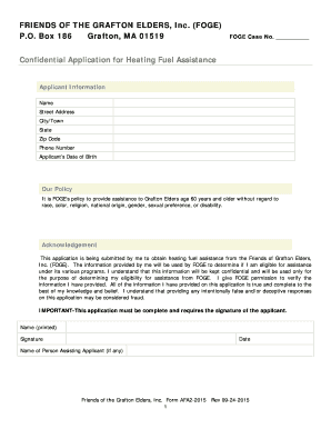 Fillable Online fogeinc Confidential Application for Fuel Assistance 10-16-15pdf Fax Email Print ...