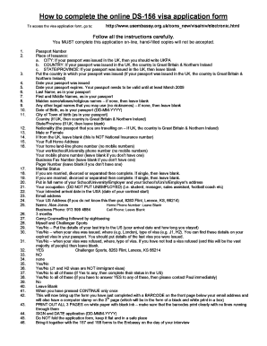 Fillable Online How to complete the online DS-156 visa application form ...