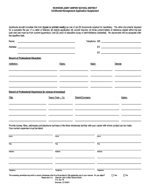 Fillable Online shandonschools SHANDON JOINT UNIFIED SCHOOL DISTRICT ...