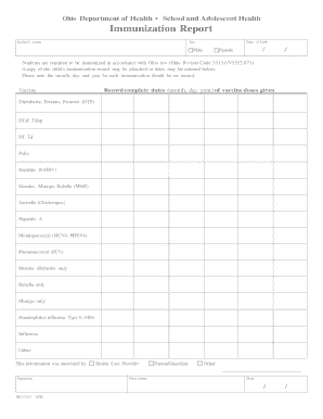 Fillable Online saintcolumbanschool Ohio Department of Health School ...