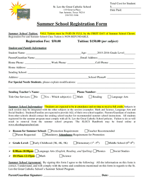 Fillable Online archsa Summer School Registration Form - archsaorg Fax ...