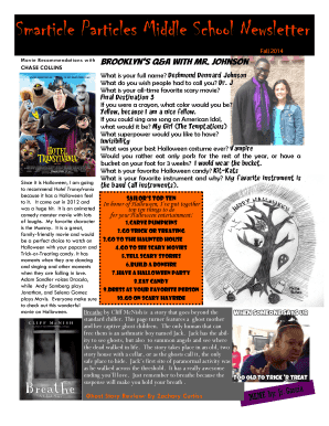 Fillable Online Smarticle Particles Middle School Newsletter Fax Email ...