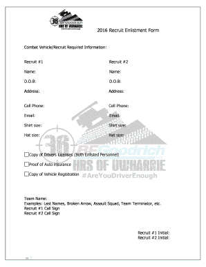 Fillable Online 2016 Recruit Enlistment Form - Shopify Fax Email Print ...