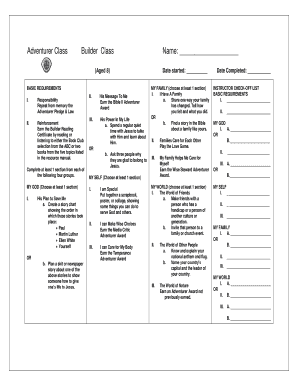 Fillable Online Adventurer Class Fax Email Print - pdfFiller