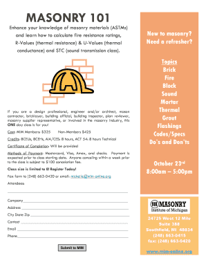Fillable Online mim-online MASONRY 101 Fax Email Print - pdfFiller