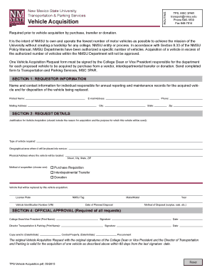 Fillable Online af nmsu Vehicle Acquisition Phone 646-1839 Fax 646-7814 ...