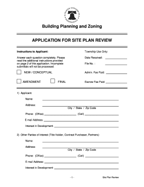 Fillable Online Building Planning and Zoning APPLICATION FOR SITE PLAN ...