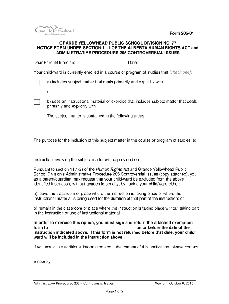 Fillable Online docushare gypsd Administrative Procedure 200 - Grande Yellowhead Public Fax ...