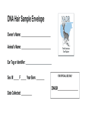 Fillable Online DNA Hair Sample Envelope - Deer Registry Fax Email ...