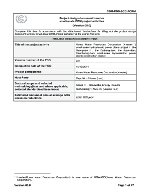 Fillable Online cdm unfccc smallscale CDM project activities - cdm ...