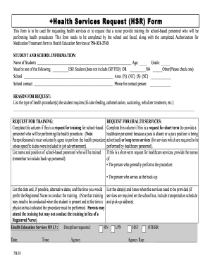 Fillable Online Health Services Request Form Fax Email Print - pdfFiller