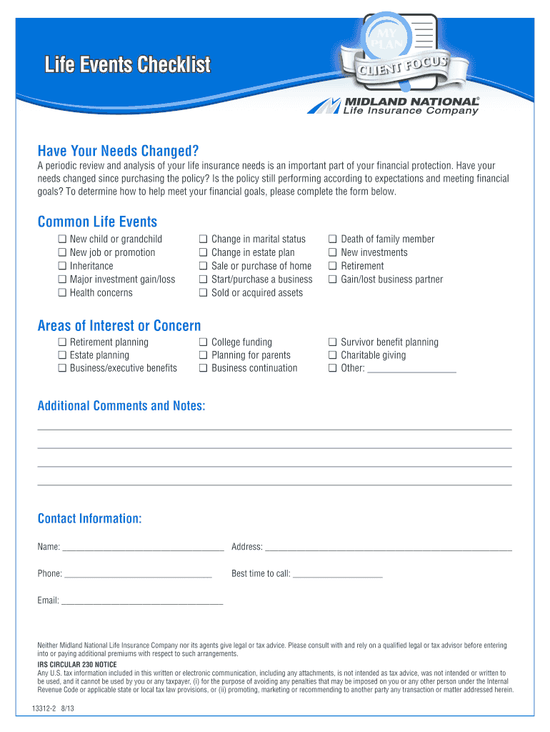 Fillable Online veritas-solutions Life Events Checklist - Veritas ...