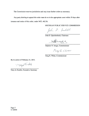 Fillable Online efile mpsc state mi 2008 PA 167 MCL 46034 PRESENT Hon ...
