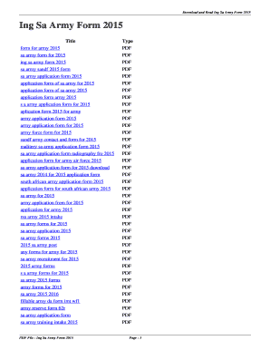 Fillable Online Ing Sa Army Form 2015 - renaldrapcom Fax Email Print - pdfFiller