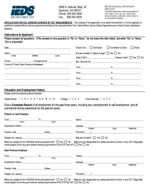 Fillable Online IEDS Driver Application - Inland Empire Distribution ...