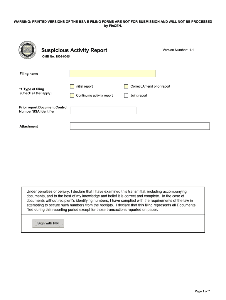Fillable Online Suspicious Activity Report - NCUA Compliance 1 Fax ...