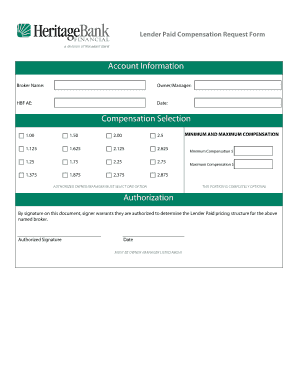 Fillable Online Lender Paid Compensation Request Form Fax Email Print ...