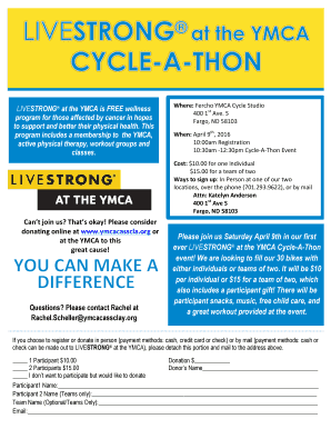 Fillable Online ymcacassclay STRONG at the YMCA is FREE wellness Where ...