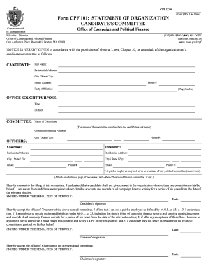 Fillable Online For Office Use Only Form CPF 101 STATEMENT OF Fax Email ...