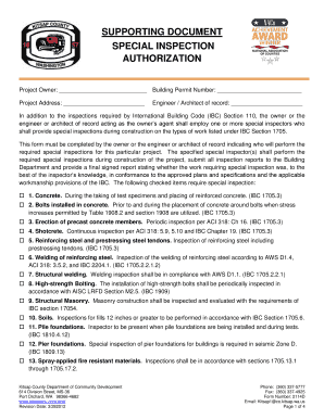 Fillable Online Special Inspection Authorization - Kitsap County Fax ...