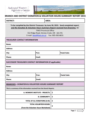 Fillable Online fwio on BRANCH AND DISTRICT DONATION & VOLUNTEER HOURS ...