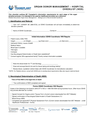 Fillable Online transplant bc ORGAN DONOR MANAGEMENT HOSPITAL ...