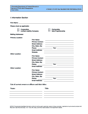 Fillable Online CONSULTANT BACKGROUND INFORMATION Fax Email Print ...
