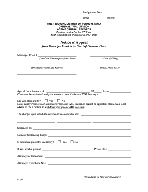 Fillable Online fjd phila Notice of Appeal - Philadelphia Fax Email ...