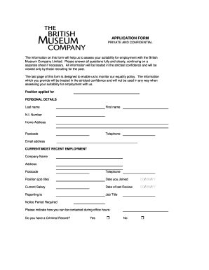 Fillable Online britishmuseum British-Museum-Company-Application ...