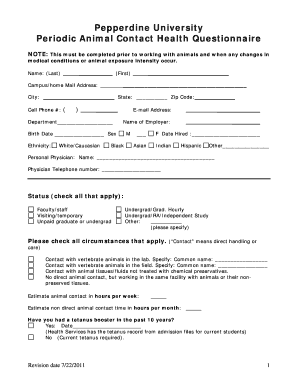 Fillable Online seaver pepperdine Pepperdine University Periodic Animal ...