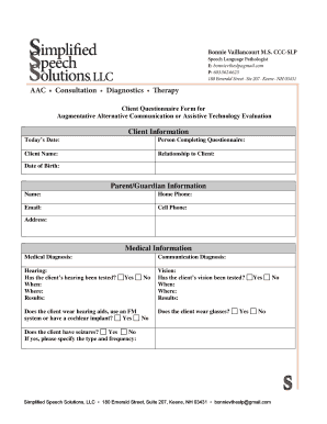 Fillable Online Client Questionnaire Form for Fax Email Print - pdfFiller
