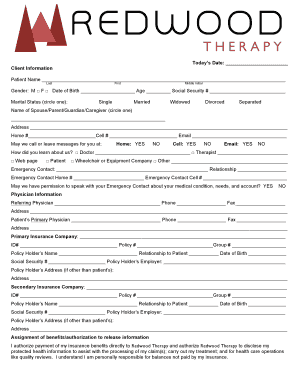 Fillable Online redwoodtherapy New Client Questionnaire Form - Redwood ...