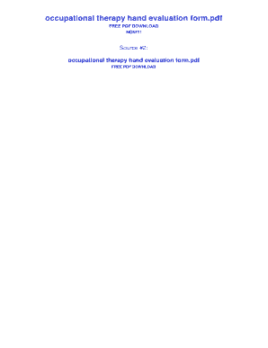 Fillable Online Occupational therapy hand evaluation form - Bing Fax ...