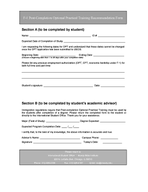 Fillable Online F-1 Post-Completion Optional Practical Training Fax ...
