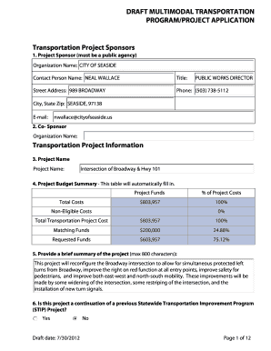 Fillable Online DRAFT MULTIMODAL TRANSPORTATION Fax Email Print - pdfFiller