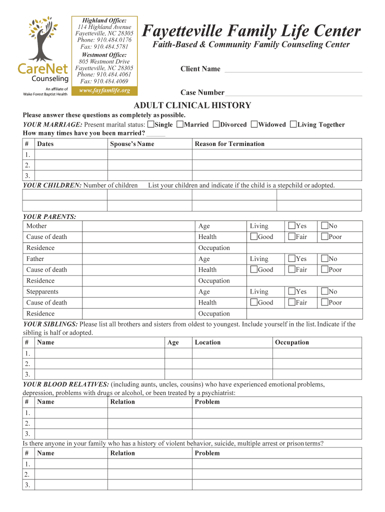Fillable Online fayfamlife Adult Client Fillabledocx Fax Email Print ...