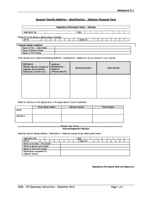 Fillable Online Account Modification-Deletion Request Form Fax Email ...