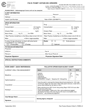 Fillable Online Pain Pump Infusion Order Form - healthcareathomeca Fax Email Print - pdfFiller