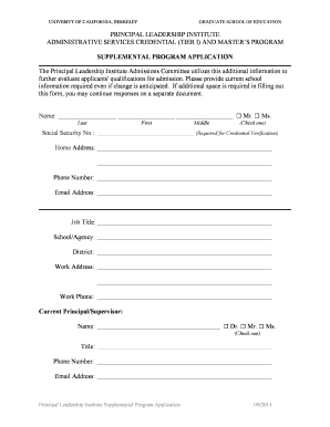 Fillable Online principals berkeley 3653 Tolman Hall # 1670 Fax Email ...