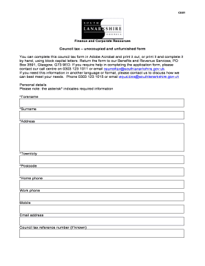 Council Tax Unoccupied and Unfurnished Form - Blank Fillable Template ...