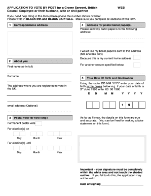 Fillable Online Application to Vote by Post - South Lanarkshire Council ...