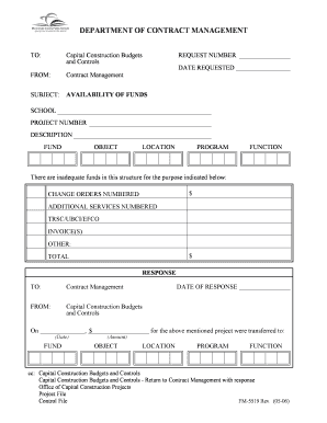 Fillable Online DEPARTMENT OF CONTRACT MANAGEMENT ...