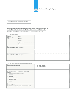 Fillable Online autoriteitnvs Pre-notification form import export ...