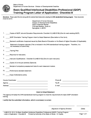 Fillable Online dhs state il Basic Qualified Intellectual Disabilities ...